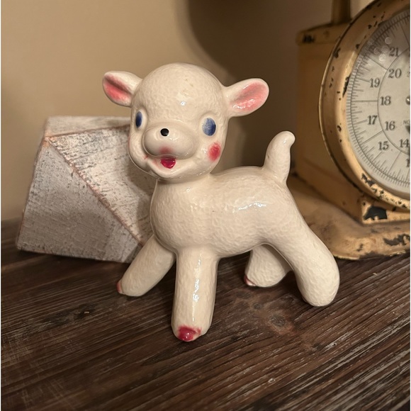 rempel | Art | Vintage Rempel Diamond Pottery Fleecy The Joyful Lamb ...